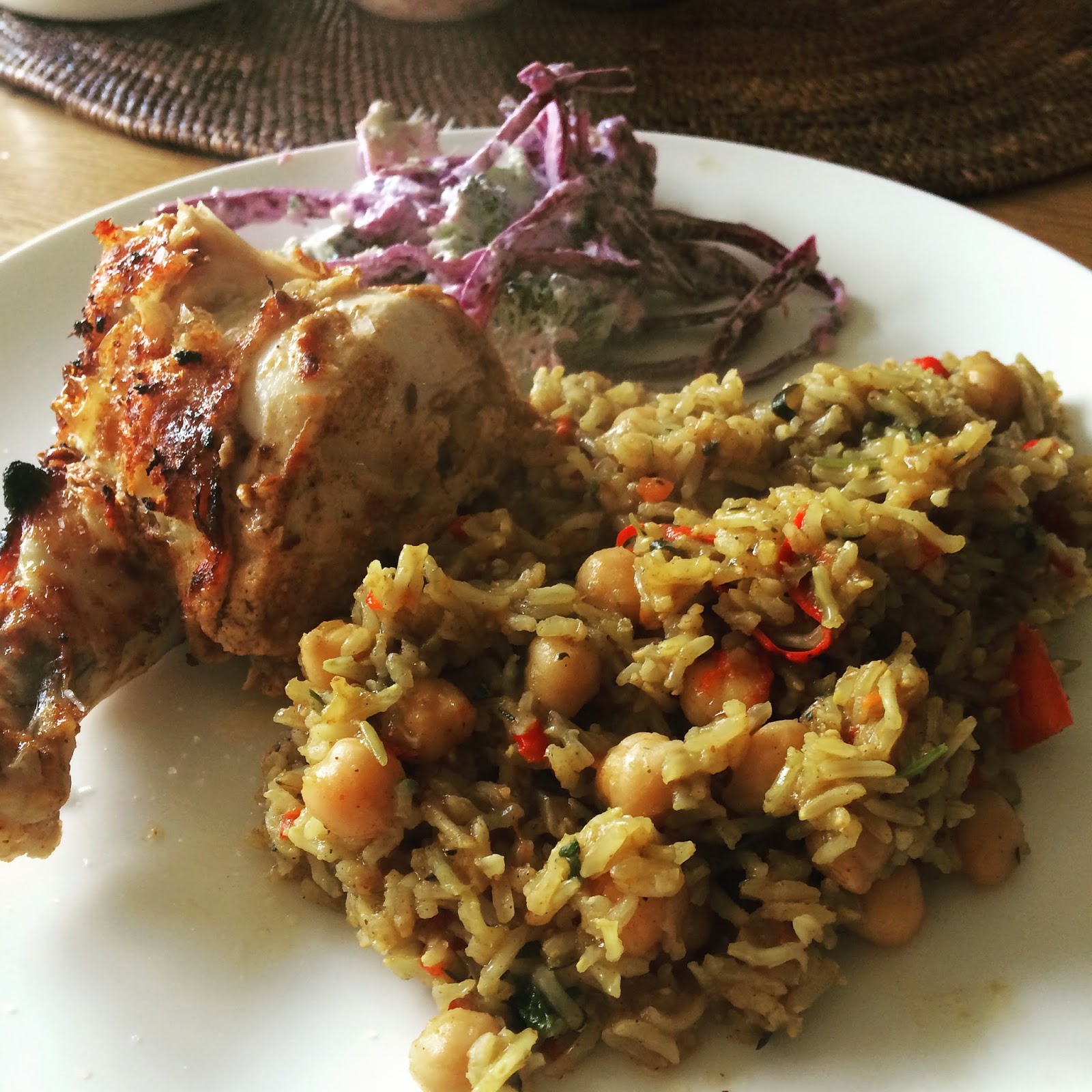 59 pounds to go: Tandoori Chicken with Rice Pilaff