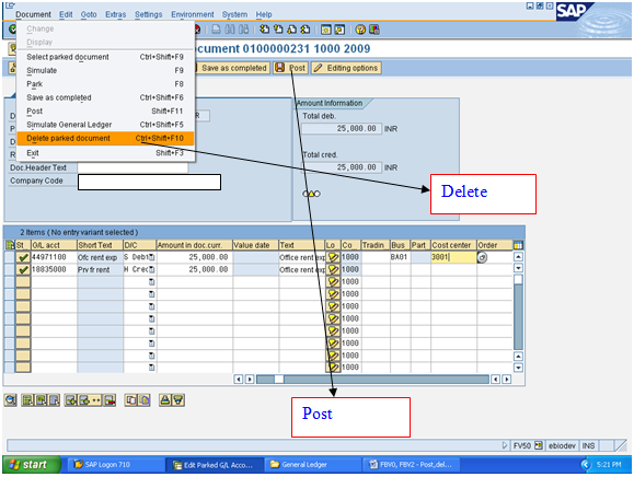 Free SAP Training Manuals: T Code-FBV0 / FBV2: SAP FI USER MANUAL
