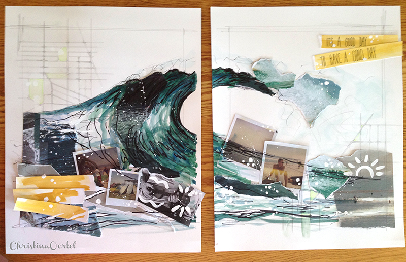 sunnylit style: wave collage