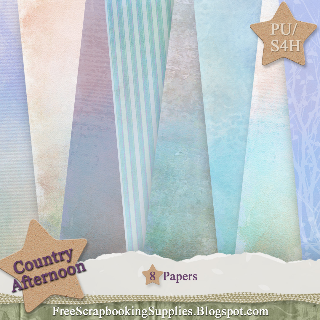 Country Afternoon Digital Scrapbook Kit | Free Scrapbooking Supplies