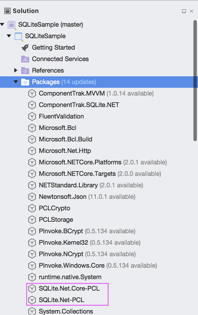 After that above package will add to your Xamarin.PCL project like below.