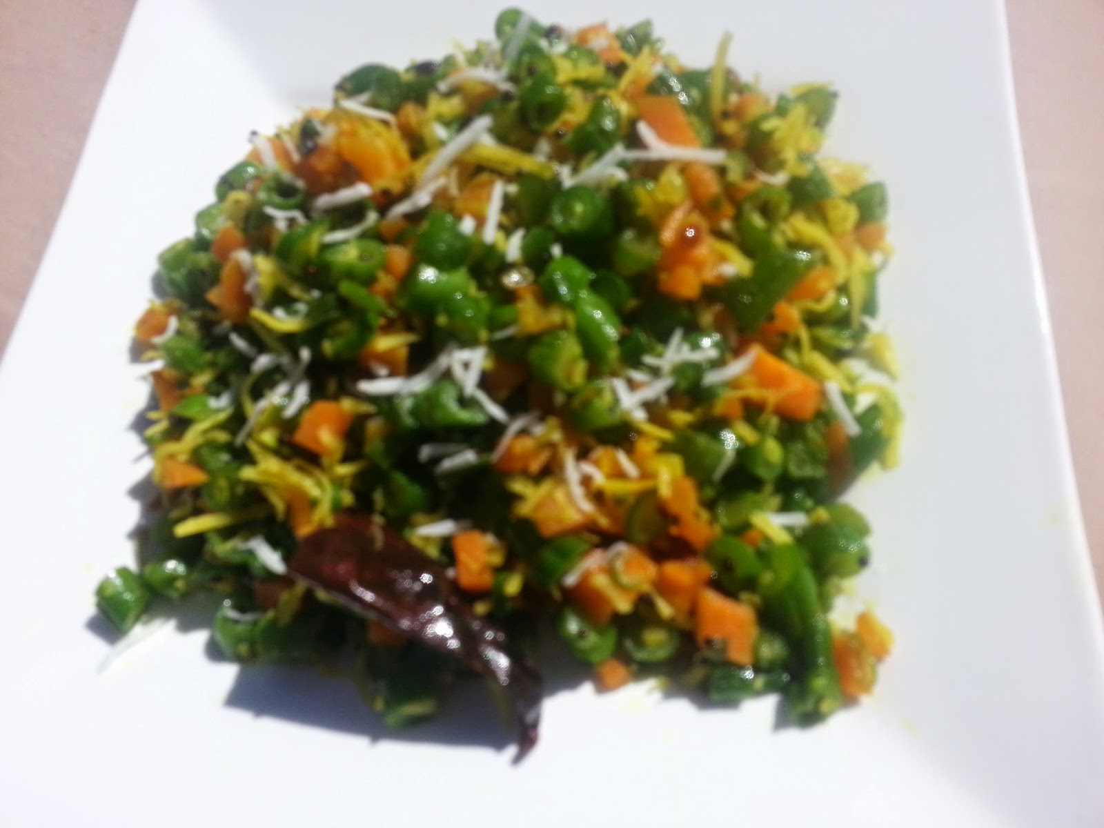 Beans & carrot upperi - Sasi's Cuisine