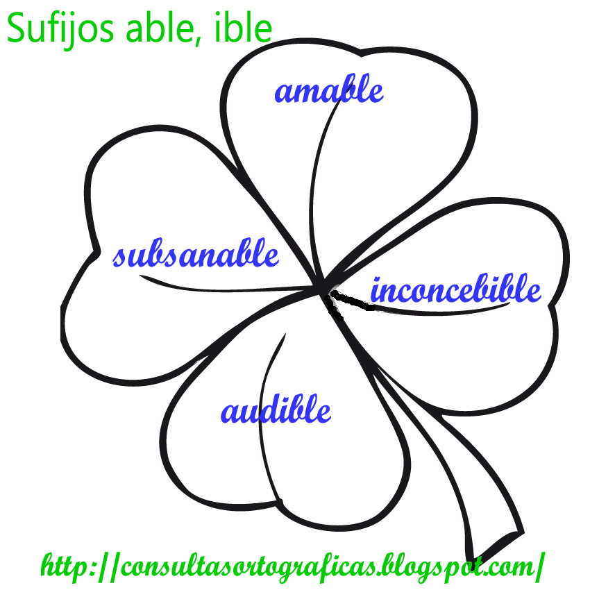 Consultas Ortográficas : Sufijos able, ible: