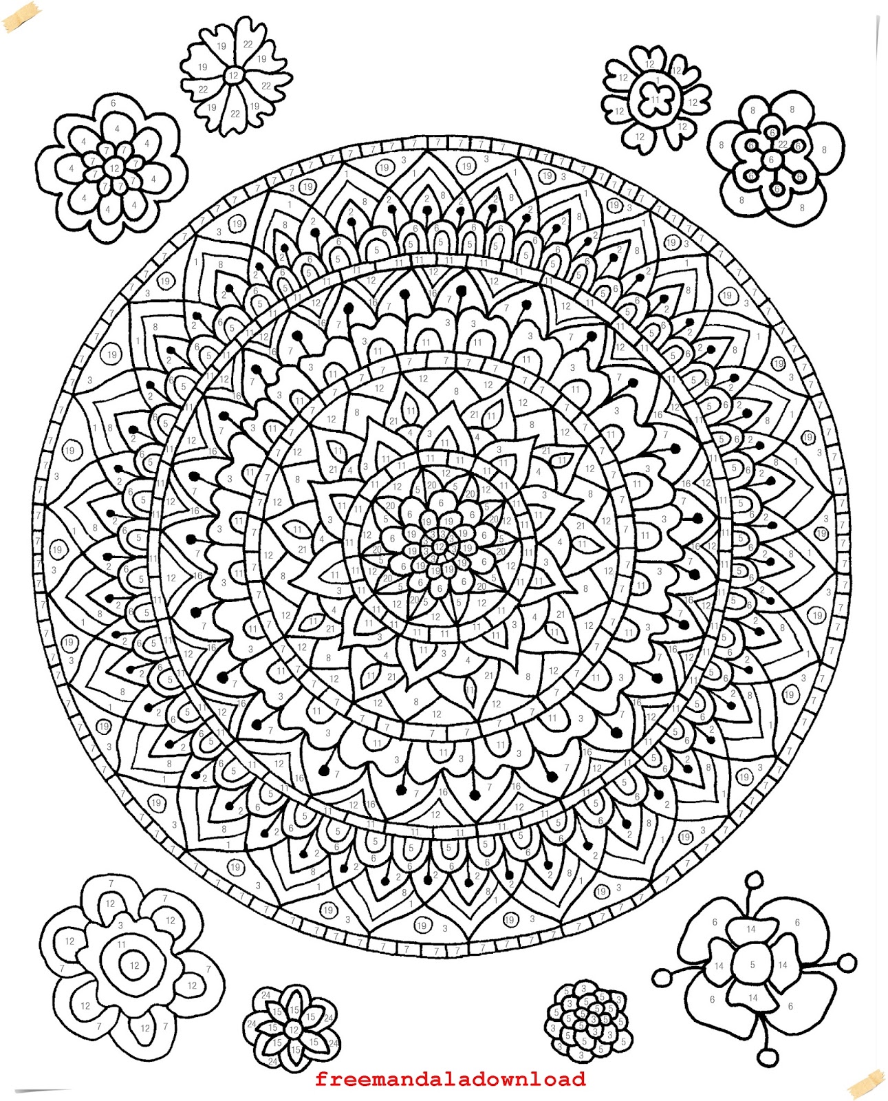 Farbe nach Anzahl Mandalas-Color By Number Mandalas - Pages de ...