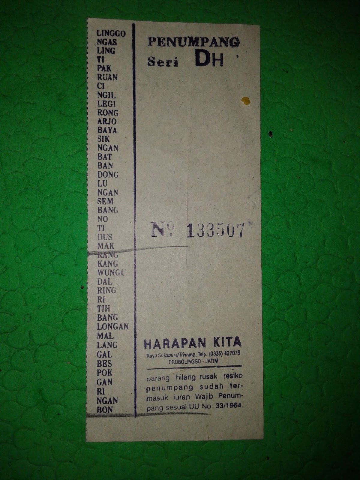 Caper Touring "One Stop Journey": Koleksi Karcis Bus