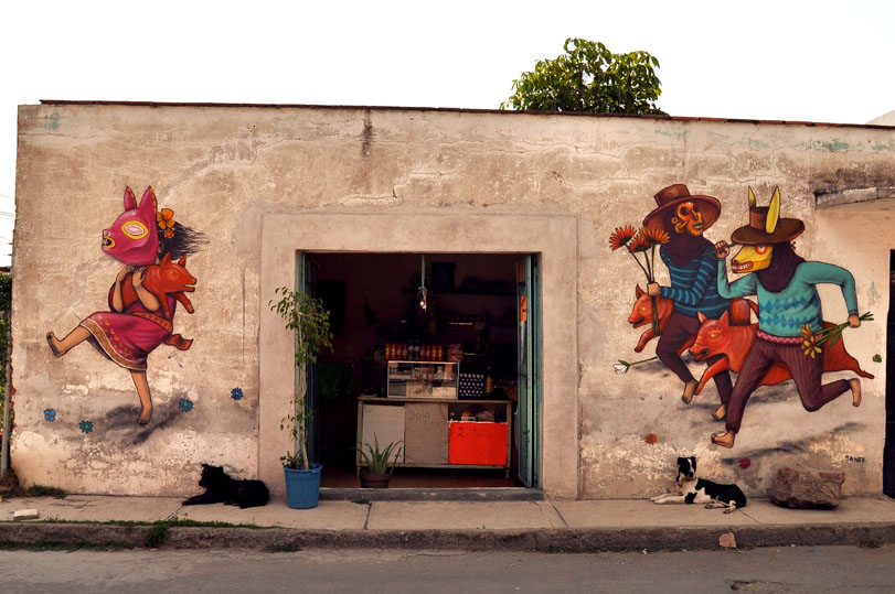 StreetArtNews ES: "Xolos y el cochino" Nuevo mural de Saner en Cholula ...
