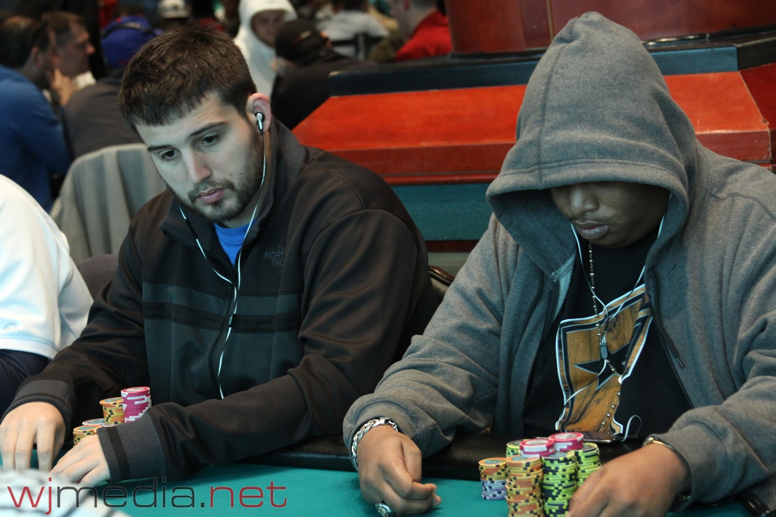 Foxwoods Poker: Photo: Darren Elias and Dwyte Pilgrim on Day 2
