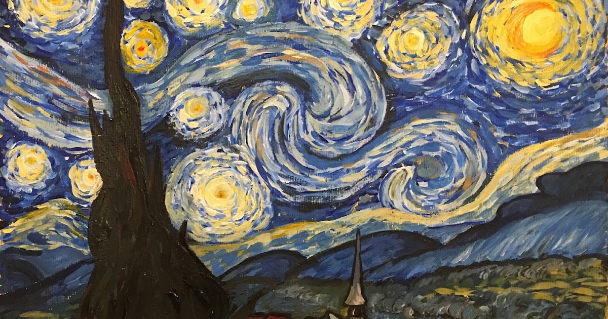 Art Room Britt: Van Gogh 'Starry Night' in Acrylic and Texture Paste ...
