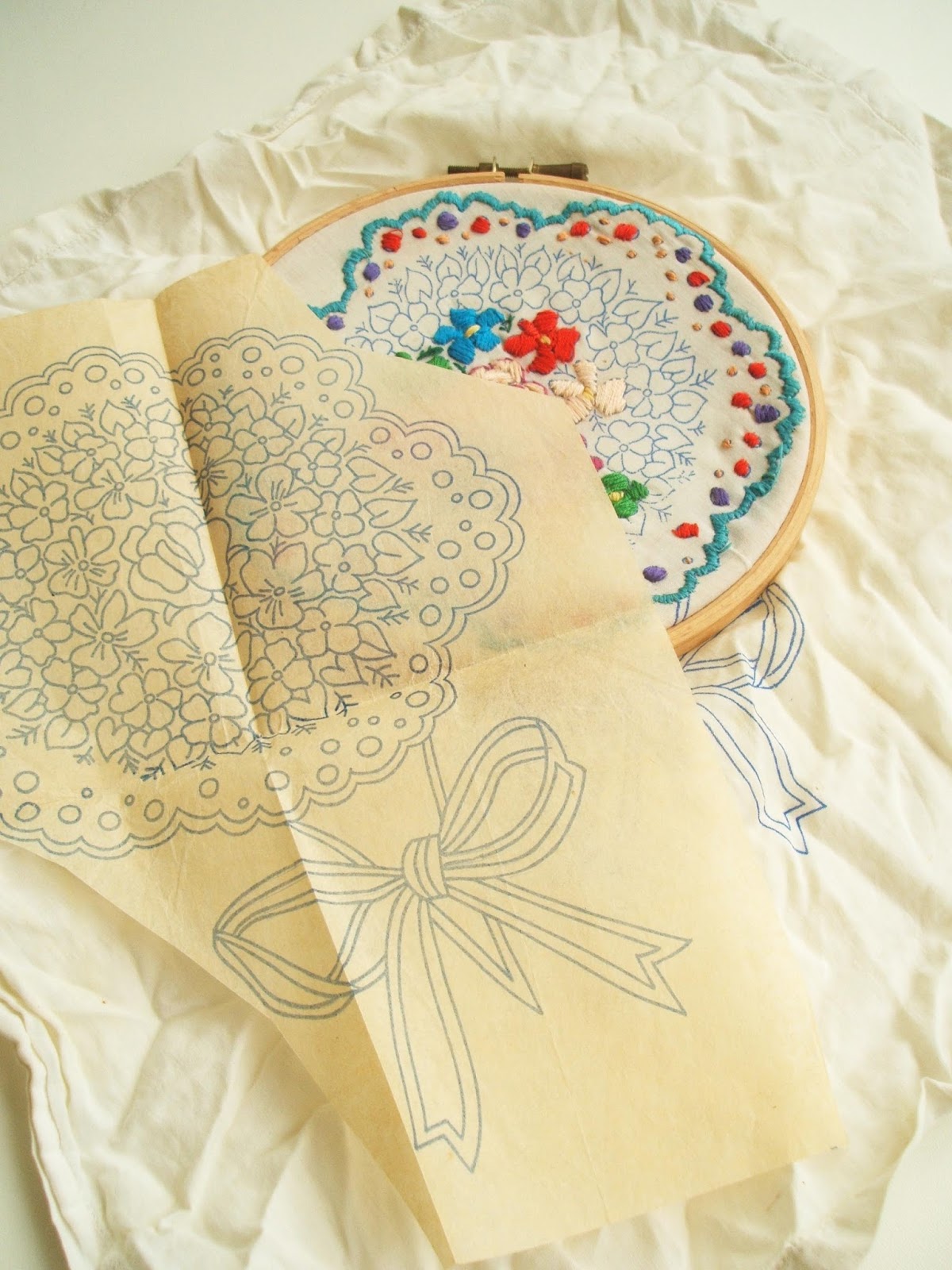 Me, You and Magoo: Vintage embroidery transfers and my first piece of ...