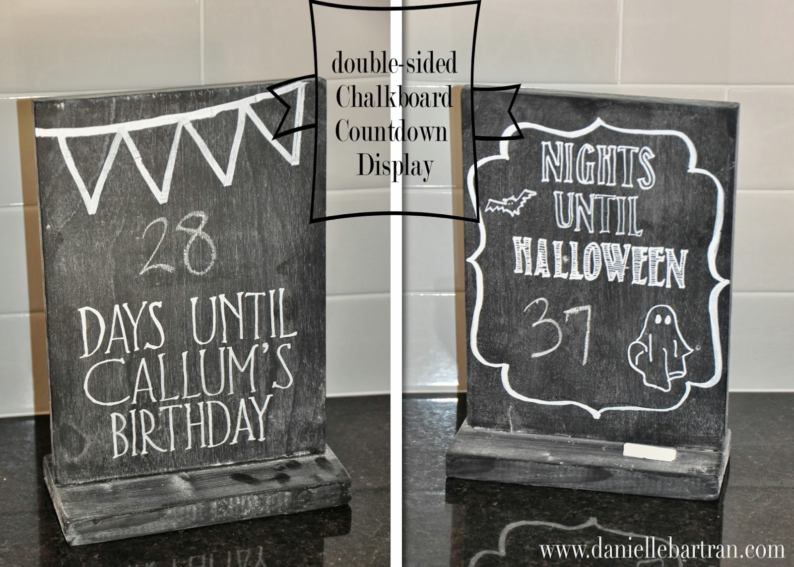 made: Double Sided Chalkboard Countdown Display {DIY}