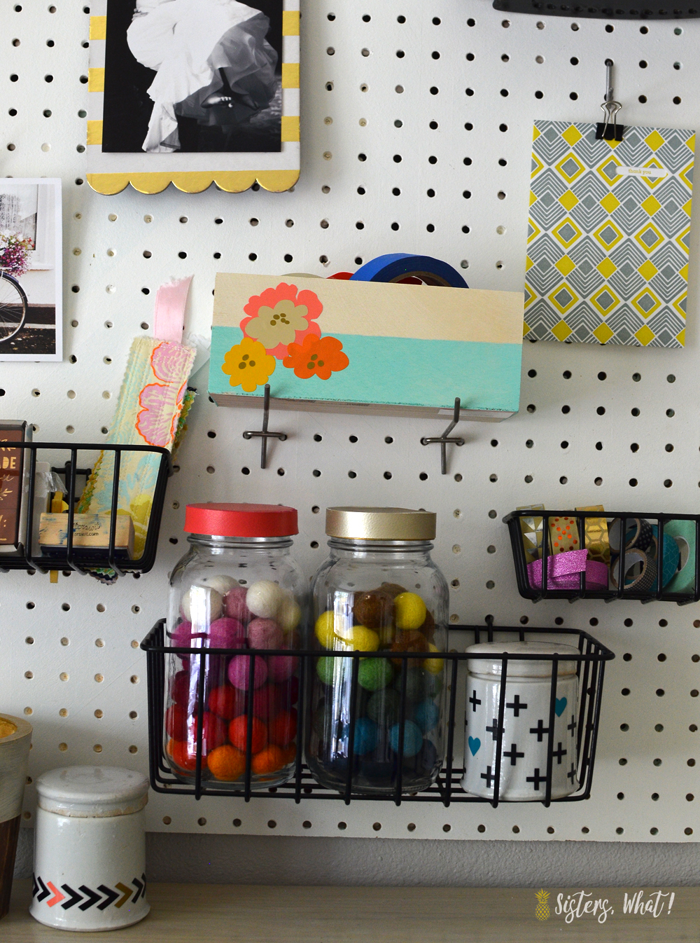 Craft Room Peg Board Craft Storage Tour - Sisters, What!