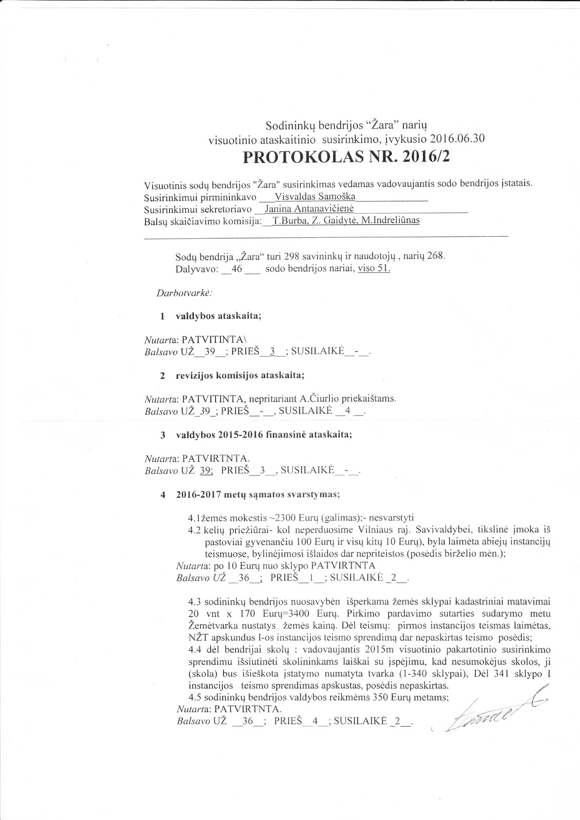 2016 m. Visuotinio susirinkimo medžiaga | Lietuvos sodai