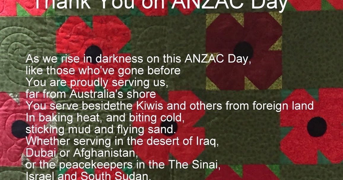 Aussie Hero Quilts (and laundry bags): Thank You........ on ANZAC Day 2016