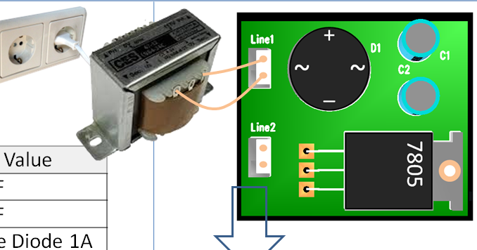 Rangkaian DC Power Supply (DC Adaptor) 5V Untuk Charger HP (Smartphone ...