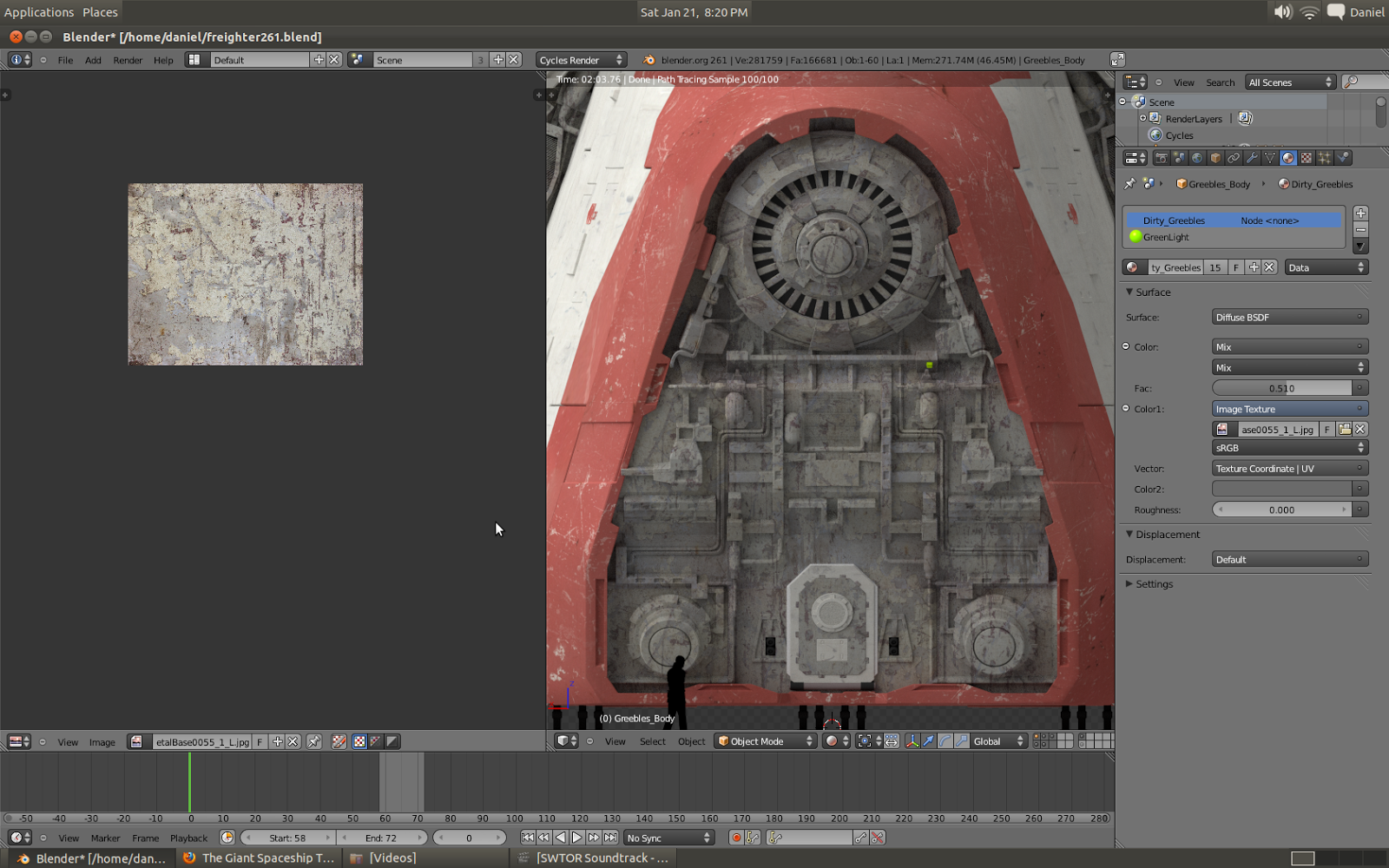 Dan Brown CGI | Sci-fi Art: Working on Textures in Blender 2.61