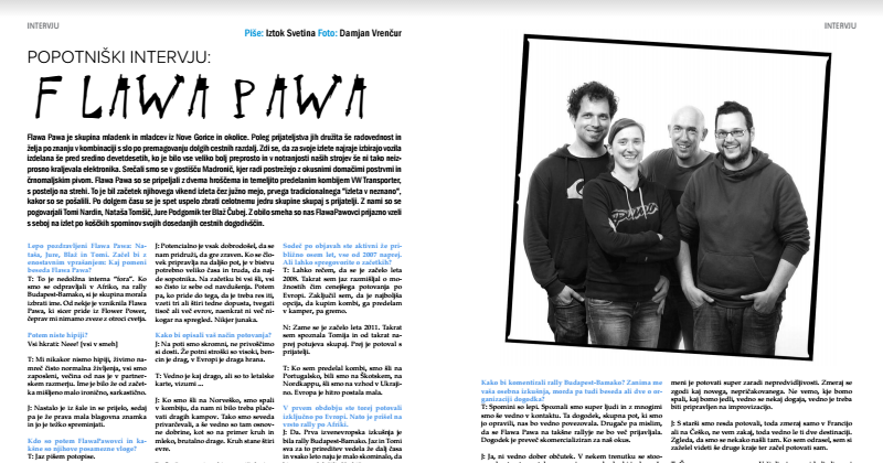 Intervju v reviji Avto-Dom ~ Flawa Pawa