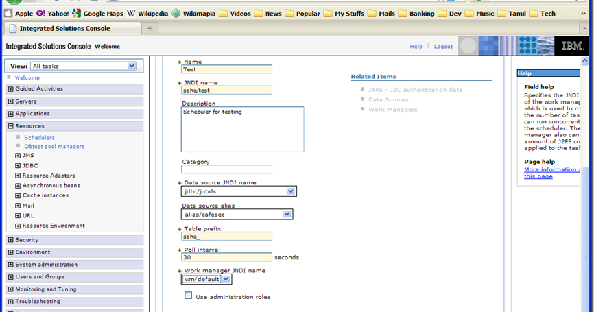 know your websphere application server(http://websphereknowledge.com): Create schedulers in ...
