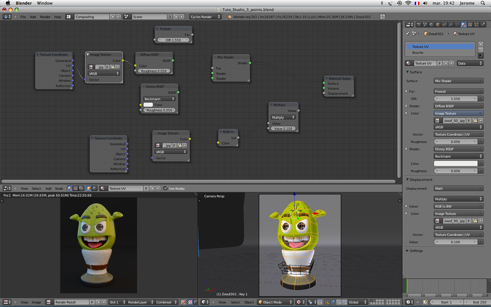 Krémento: Z'Oeuf Shrek avec Blender 2.62 et Cycles