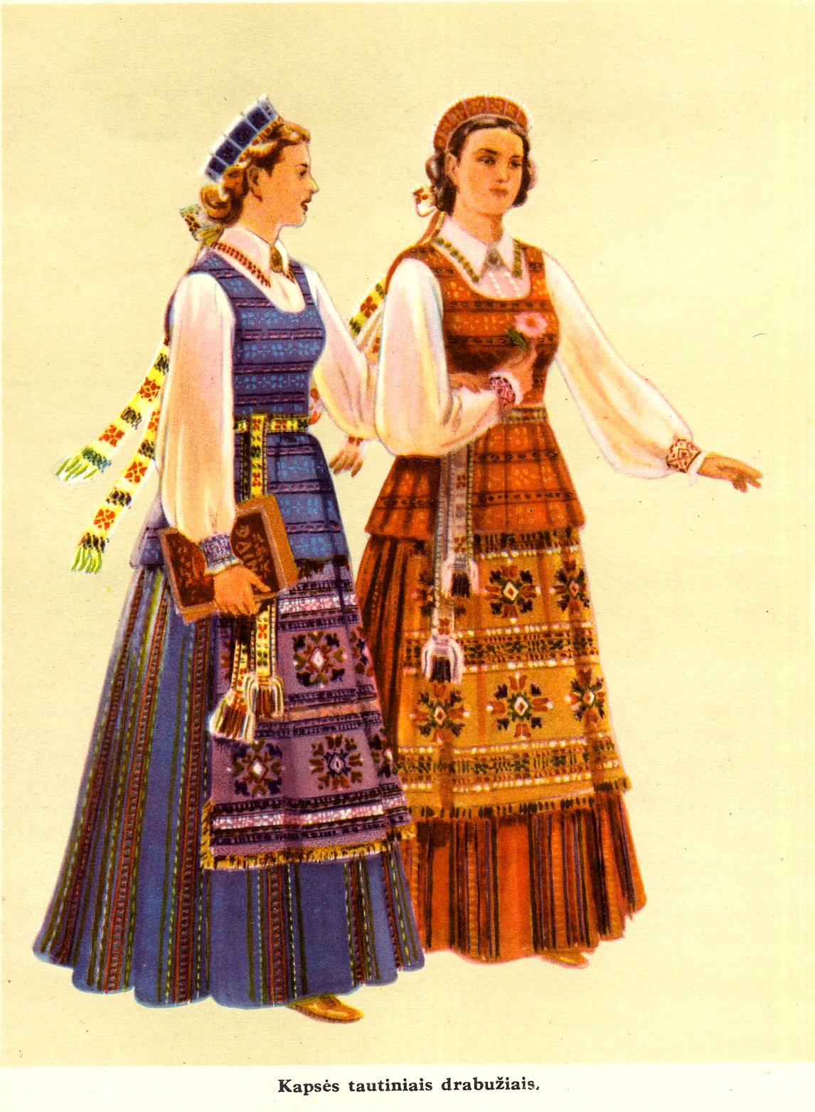 FolkCostume&Embroidery: Costume of Kapsai region, Lithuania