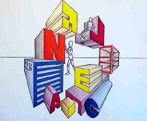 Appreciating Art: Preliminary Sketch--2 Pt. Perspective Letters