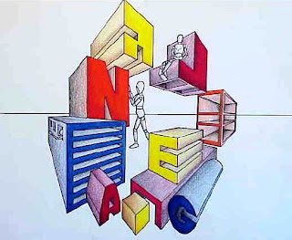 Appreciating Art: Preliminary Sketch--2 Pt. Perspective Letters