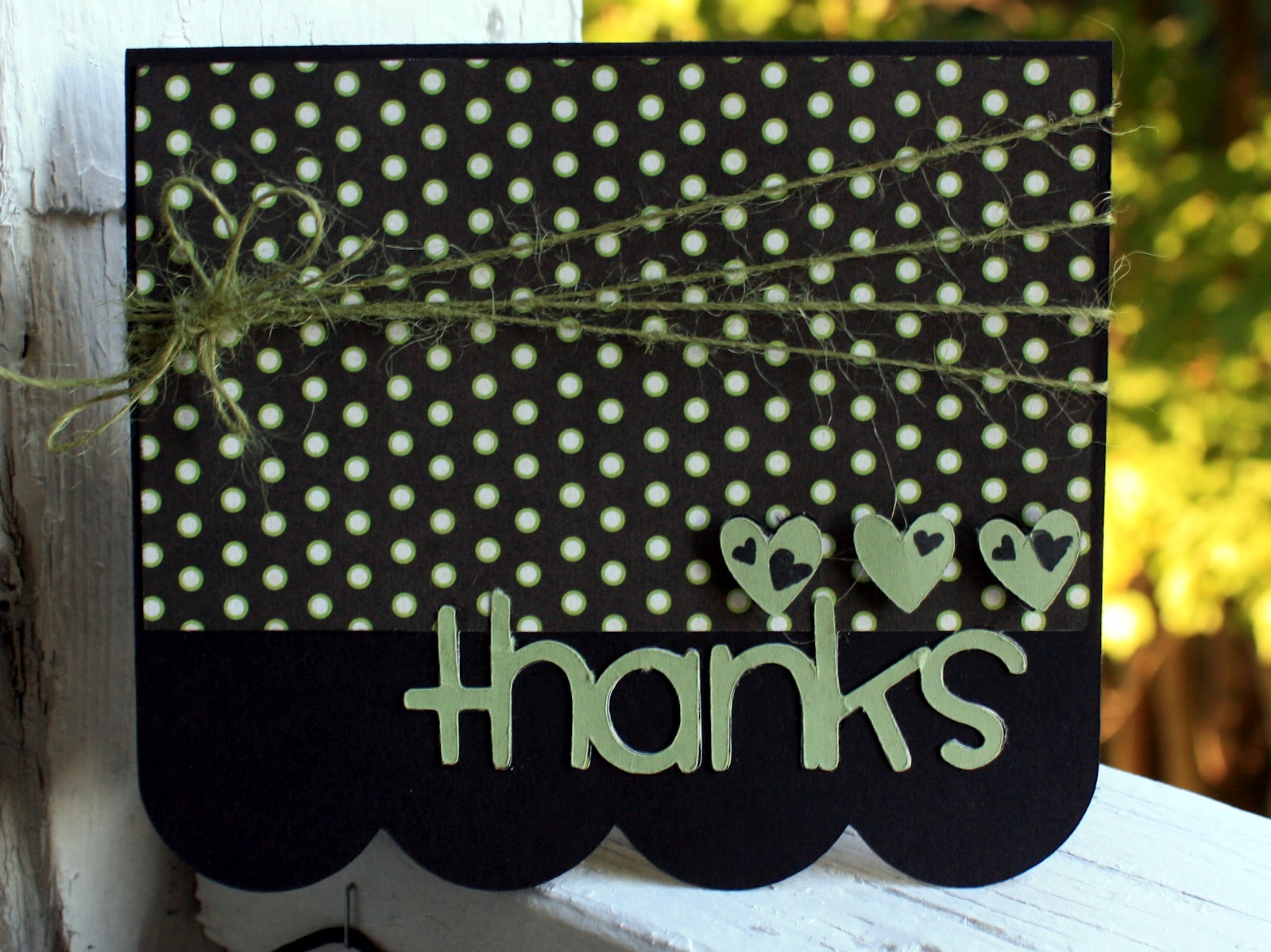 Jenny's Crafty Creations: Scalloped edge shaped thanks card