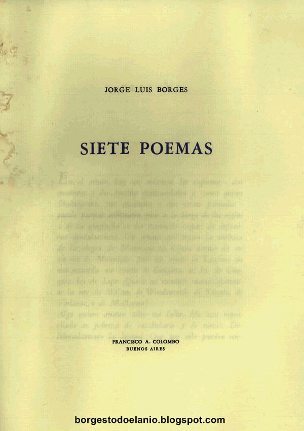 Borges todo el año: Jorge Luis Borges: Siete poemas [Prólogo]