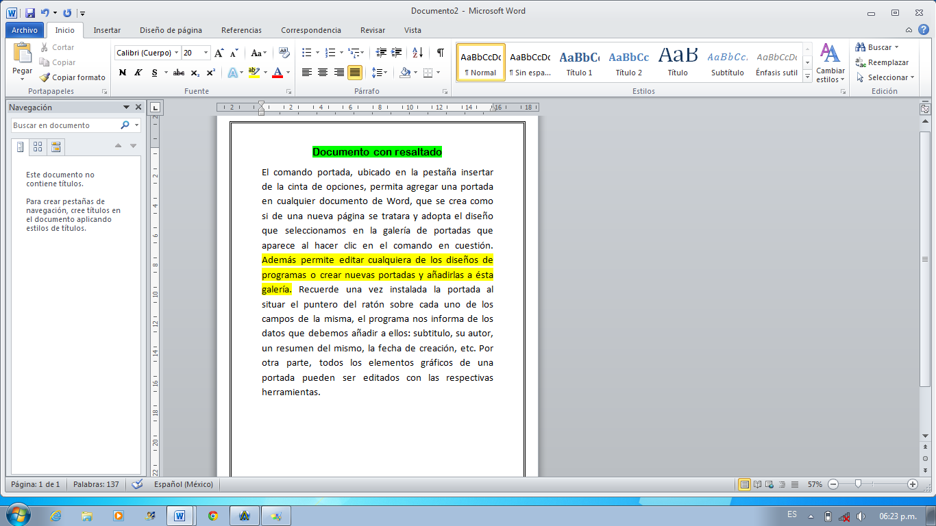 brenda yazmin guevara alvardo: EJEMPLO COLOR DE RESALTADO