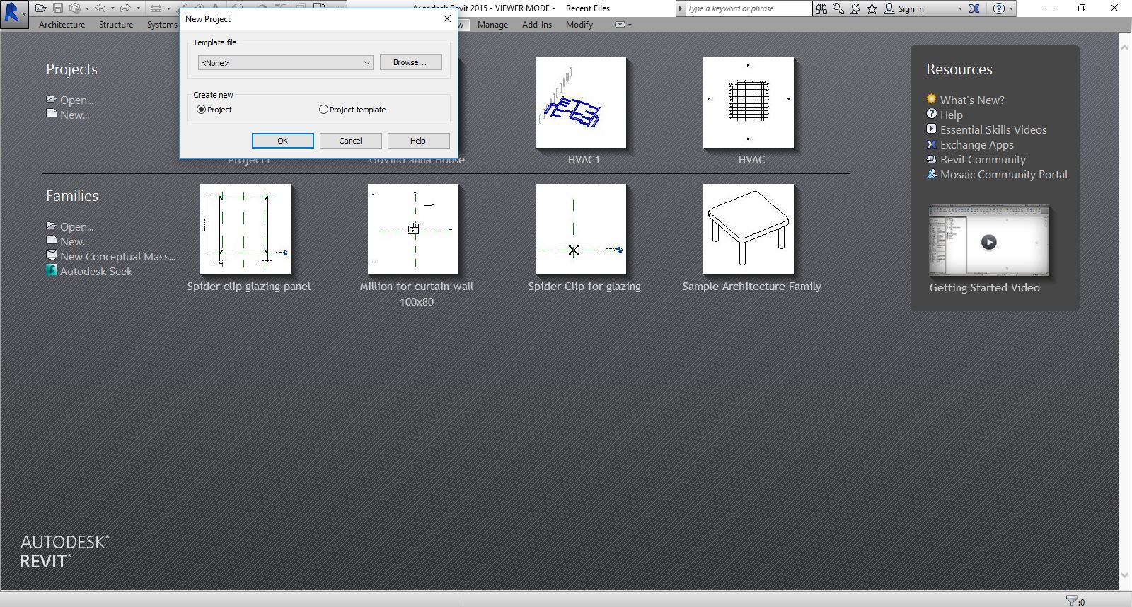 2. Revit - New Project ~ Easy Learn Revit