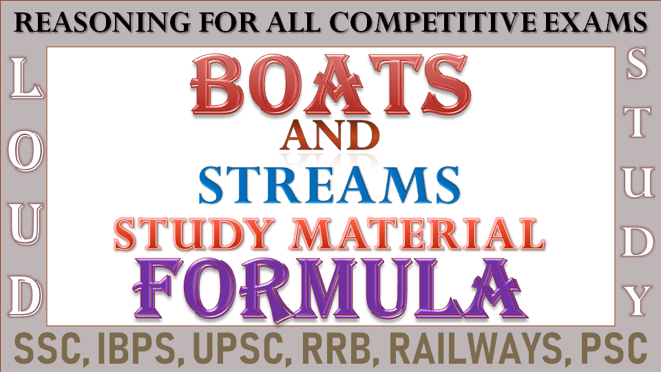 Boats and Streams : Important Formulas and Shortcuts