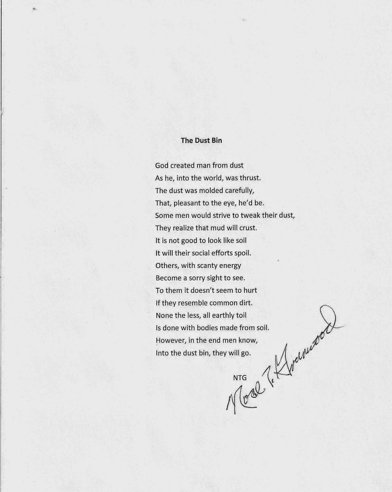 Thoughts From Noal: The Dust Bin