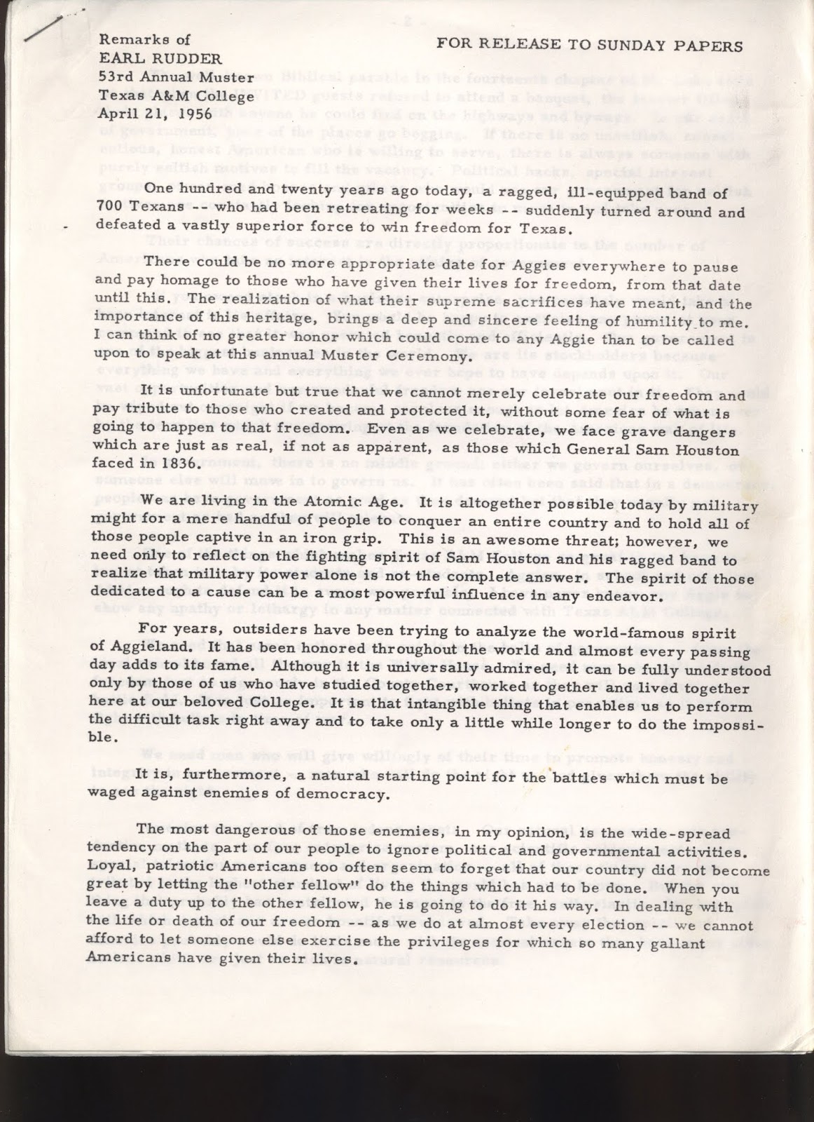 The Way I See It: Fifty Years After His Passing, Gen. James Earl Rudder ...