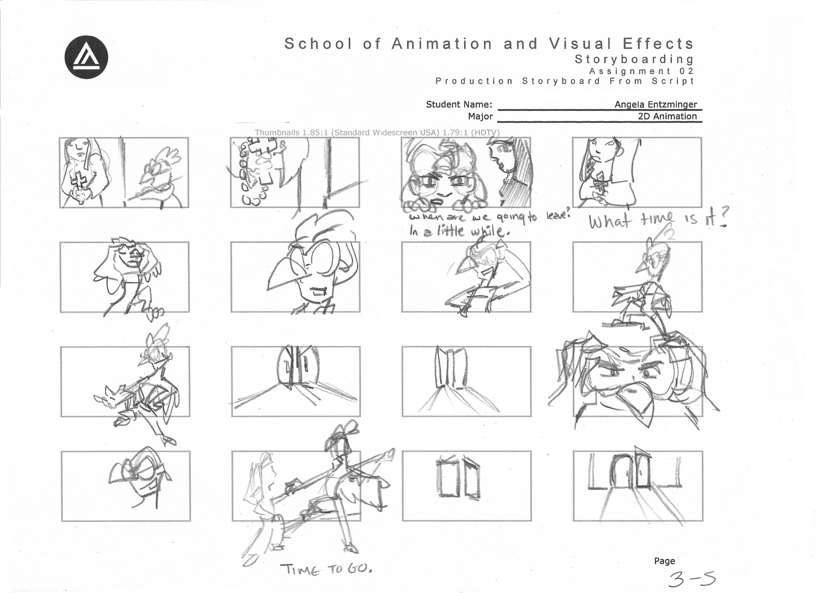 The Animator's Journal: First Storyboard Project of the Semester