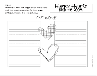 Classroom Freebies Too: Happy Hearts Read and Write the Room