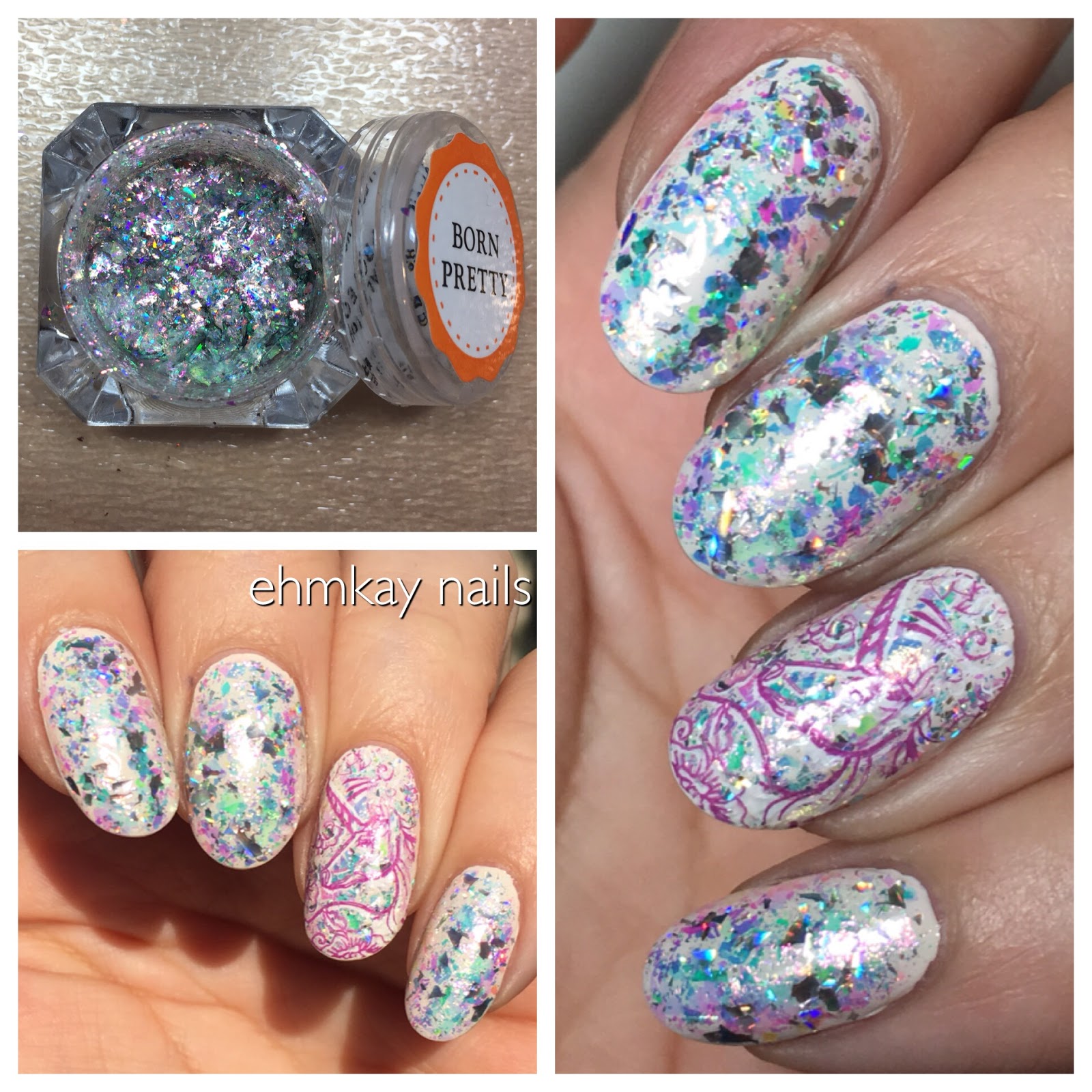 ehmkay nails: Born Pretty Holo Unicorn Loose Flakes