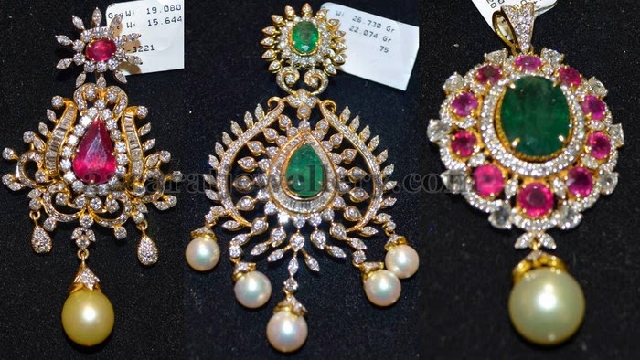 Light Weight Diamond Lockets by Praveena - Jewellery Designs