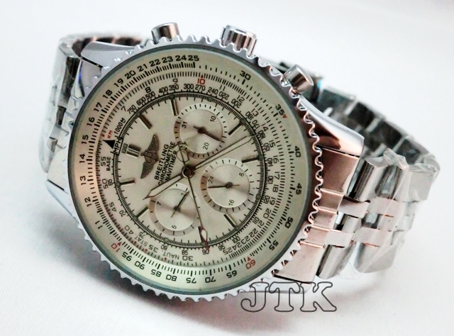 JAM TANGAN BREITLING NAVITIMER HERCULES CHRONO WHITE STAINLESS Rp 230.000