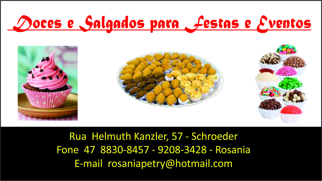 Rosania Doces e Salgados para Festas e Eventos: Cartão de visita