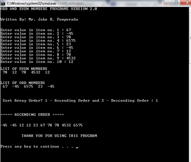 Free Programming Source Codes And Computer Programming Tutorials Odd And Even Numbers With 5515