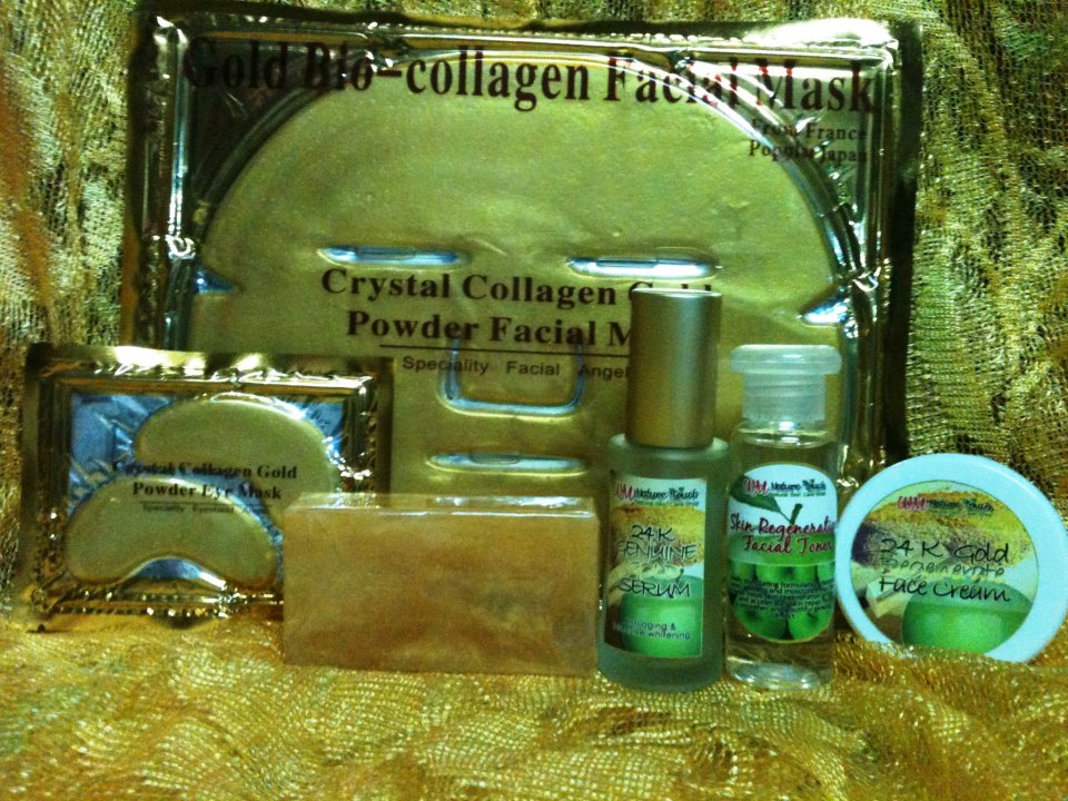 "Natural Beauty Skin Care You Love": 24K GOLD HOME KIT SET