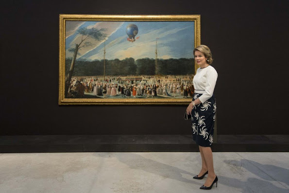 Queen Mathilde visits the Boverie Museum in the Liege