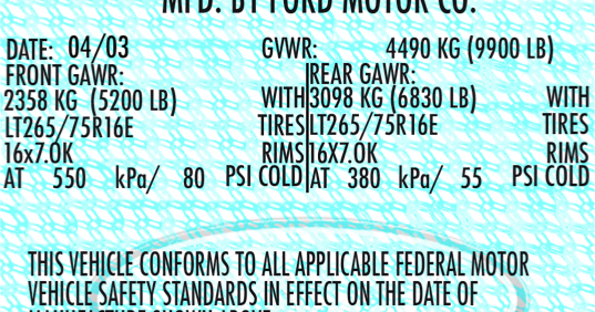 Replacement VIN (vehicle identification number) Stickers: Door Jam Sticker