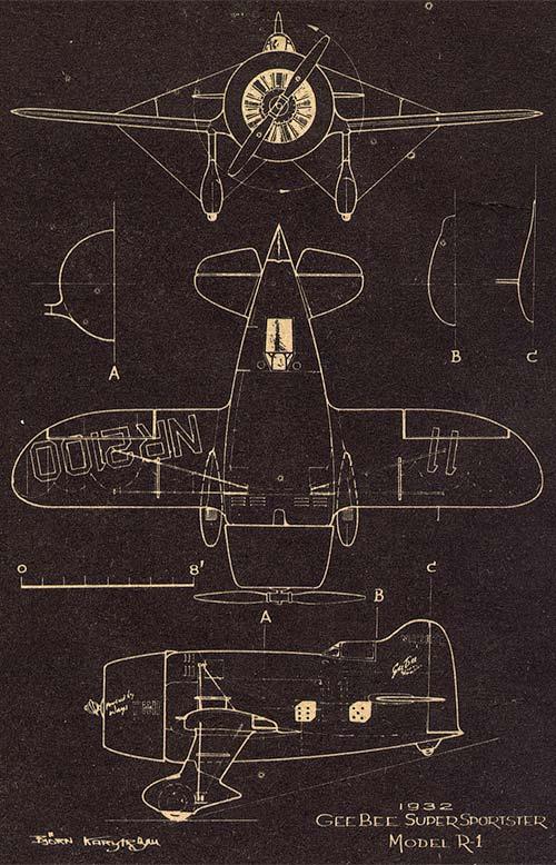 Just A Car Guy: 3-view drawings of the 1930s air racers