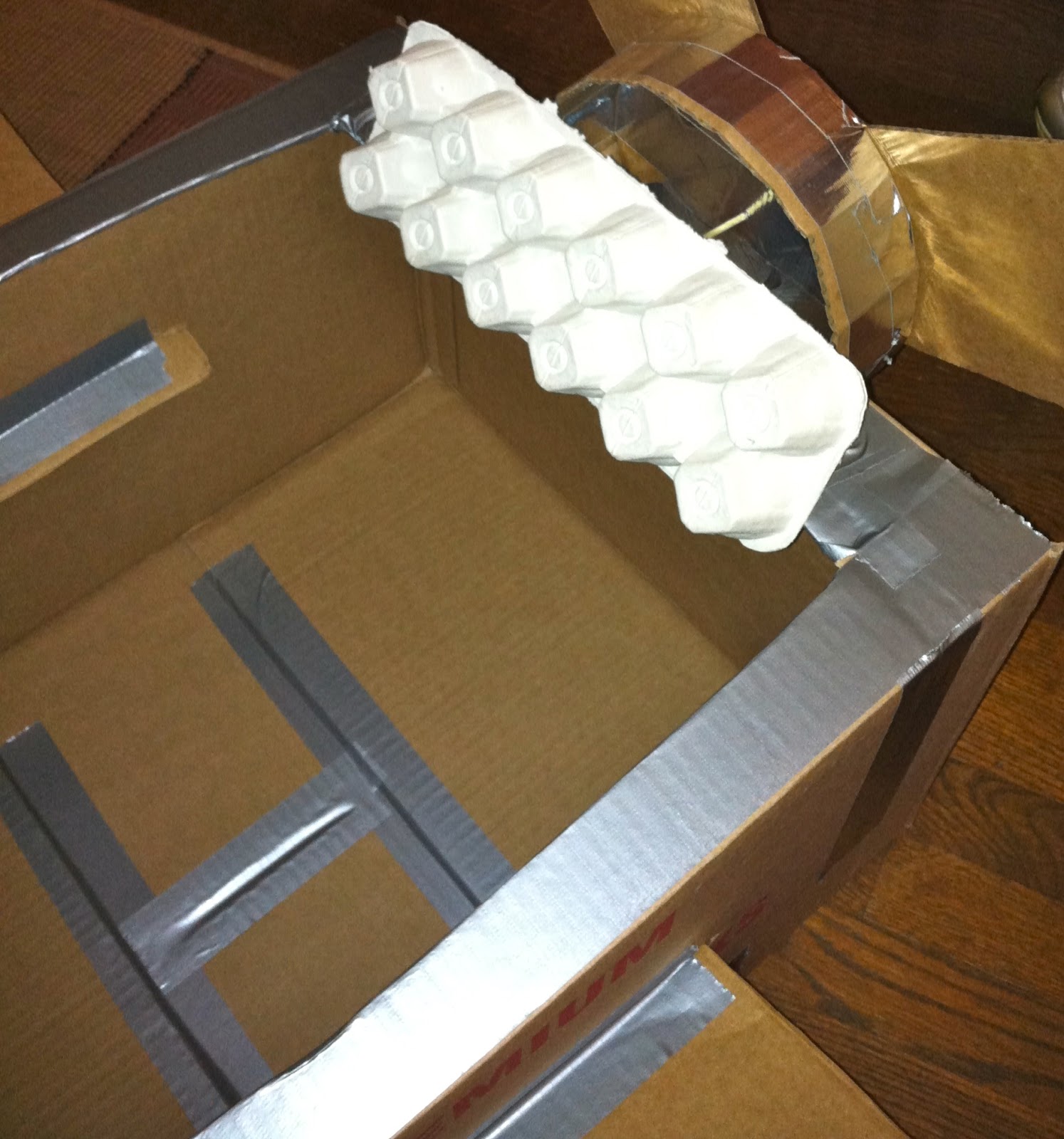 green mum: Cardboard box airplane