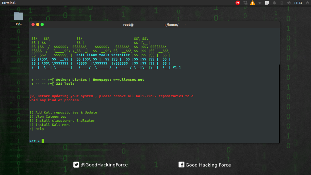 Cómo instalar automáticamente todas las herramientas de Kali Linux usando "Katoolin" en Debian ...