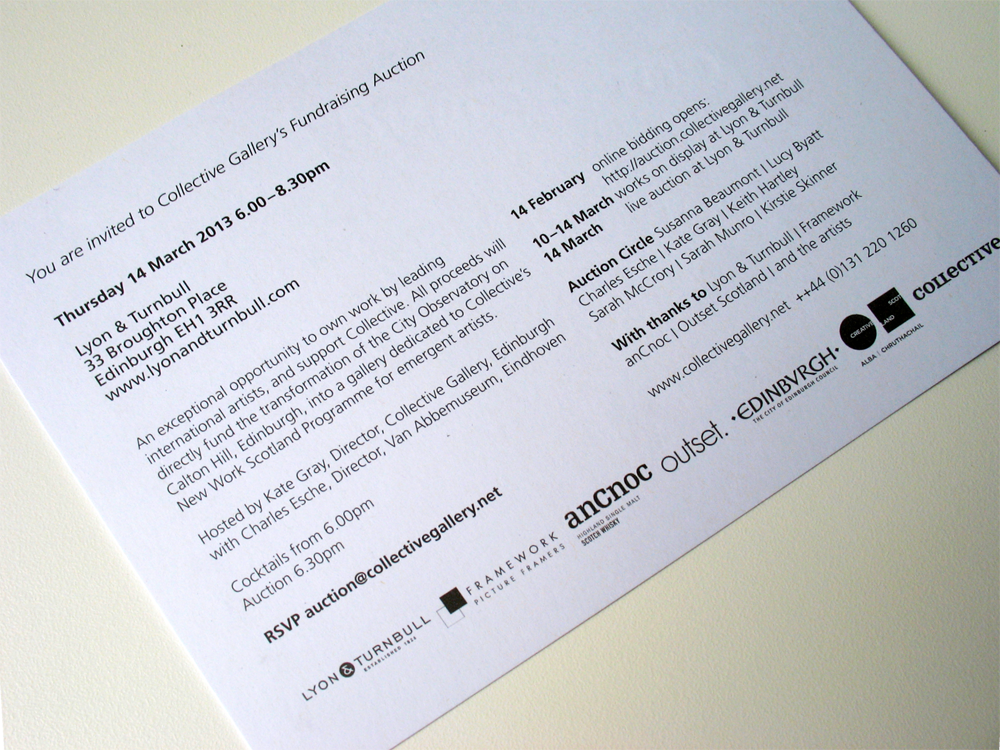 James Brook / Design: Collective Auction Invitation
