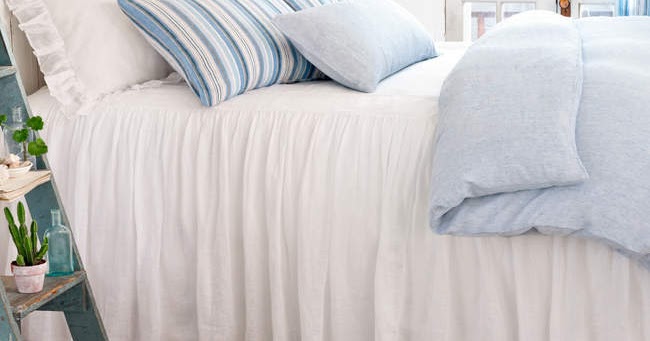 Romantic Blue & White Linen Bedding | Sheet Envy