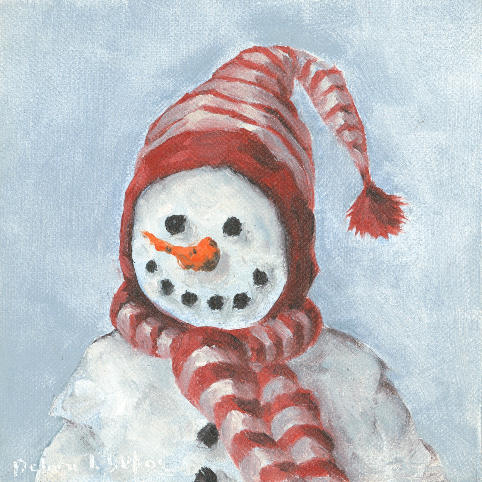 DEBRA J. SEPOS ART: Snowman Portrait
