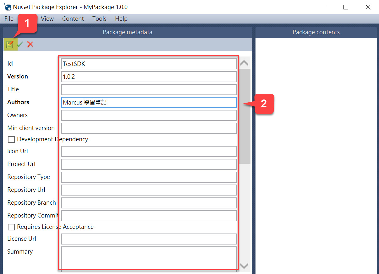 [Nuget] 使用 NuGet Package Explorer 製作 Nuget 套件 ~ m@rcus 學習筆記