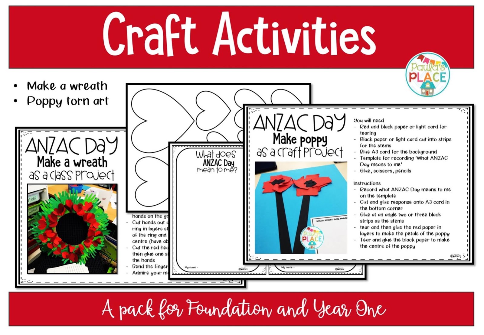 Paula's Place Teaching Resources: My ANZAC Day Unit